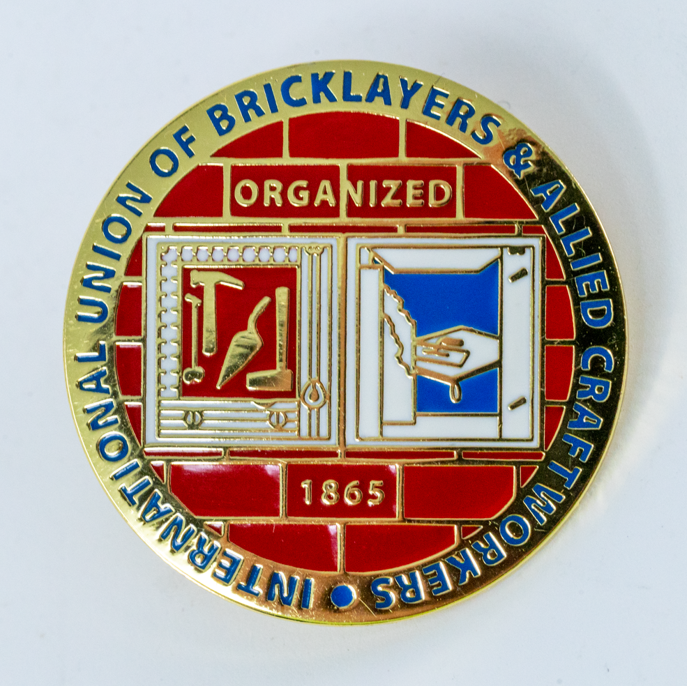 L21- RED AND GOLD LAPEL PIN W/ BAC LOGO – BAC TOOL SALES